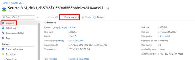 How To Create Azure Virtual Machine Using A Snapshot 8748